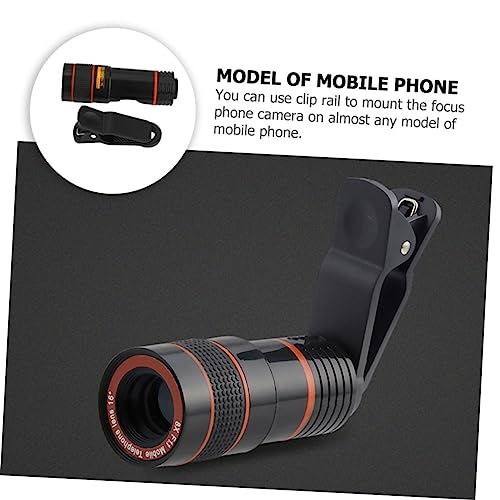 Camera Lenses 2pcs Phone Lens Telephoto Lens Camera Lens Macro Camera Lens Phone Lens with Clamp Clip on Phone Lens Intelligent Macro Lens Cell Phone Travel Abs Black