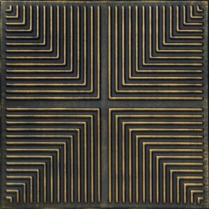 a la maison ceilings r06 pyramid illusion foam glue-up ceiling tile (21.6 sq. ft./case), pack of 8, black brass