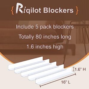 Under Couch Blocker Clear PVC Toy Blocker, Gap Bumper Blocker for Pets Adjustable and Stop Things Going to Under Sofa Couch or Bed with Strong Adhesive and Easy to Install (5 Pack)