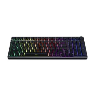 nacodex ak992 99 key hot swappable rgb gasket mount keyboard | oem pbt side engraved keycaps | 4000mah bluetooth /2.4g /wired pc gaming custom keyboard with volume knob