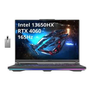 asus rog strix g16 gaming laptop, 16'' wuxga 165hz display, intel core i7-13650hx, nvidia geforce rtx 4060, 4zone rgb backlit keyboard, win 11 pro, gray, 128gb usb business card(32gb ddr5 | 1tb ssd)