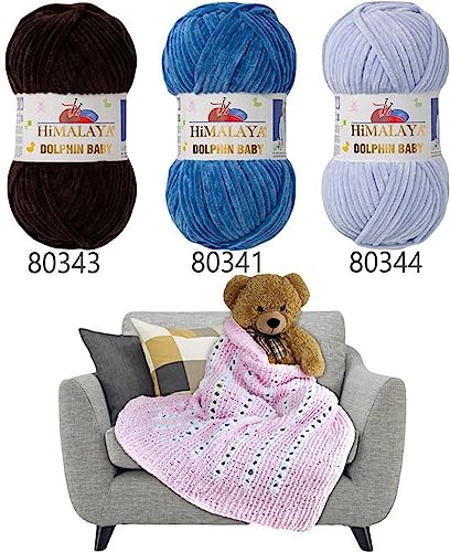 1 Pack/Skein Himalaya Dolphin Baby, Each Skein 100 Gr/3,5 oz, 120 mt/ 132 yd, Super Bulky Yarn, Blanket Yarn, Velvet Yarn, Knitting Yarn, Amigurumi Yarn, Baby Yarn 80315