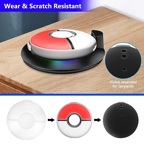 Charging Station Compatible with Pokemon GO Plus +, Grathia RGB Light Charging Dock and Protective Case for Pokemon GO Plus +, Black