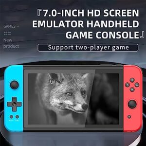 X70 Handheld Game Console, 7.0-inch Display, Built-in 3500mAh Battery, Supports Multiple Emulators and HDMI High Definition TV Connection,32GB,Red Blue