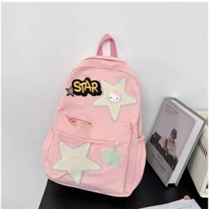 Cute Backpack for Women Men, Kawaii Y2K Grunge Trendy Harajuku Hiking Travel Backpack Aesthetic Daypack Chic Backpack (pink)