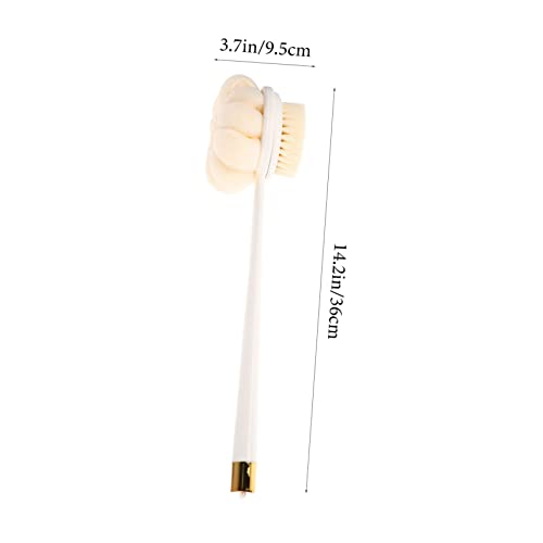 Hemoton Long Handle Bath Brush Bath Back Brush Body Loofah Body Scrub Sponge Dry Brush Back Scrub Brush Shower Loofah on a Stick or White Bath Brushes for Shower Dual-Sided Bath Brush Soft