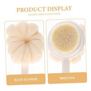 Hemoton Long Handle Bath Brush Bath Back Brush Body Loofah Body Scrub Sponge Dry Brush Back Scrub Brush Shower Loofah on a Stick or White Bath Brushes for Shower Dual-Sided Bath Brush Soft