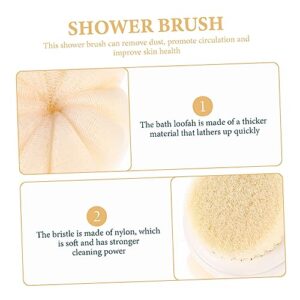 Hemoton Long Handle Bath Brush Bath Back Brush Body Loofah Body Scrub Sponge Dry Brush Back Scrub Brush Shower Loofah on a Stick or White Bath Brushes for Shower Dual-Sided Bath Brush Soft