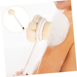 Hemoton Long Handle Bath Brush Bath Back Brush Body Loofah Body Scrub Sponge Dry Brush Back Scrub Brush Shower Loofah on a Stick or White Bath Brushes for Shower Dual-Sided Bath Brush Soft