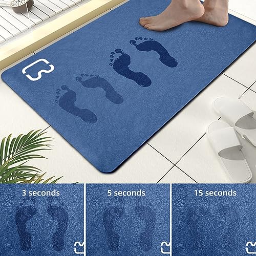 GHFSDO Diatomaceous Earth Bath mat Bathtub mat Fast Drying Non-Slip Shower Mat Bath Stone Mat Super Absorbent Bathroom Floor Mat, Machine Washable, Rectangle (15.7" x 23.6", Black)