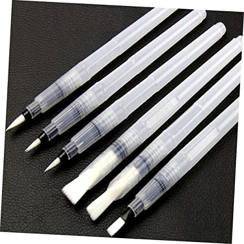 COHEALI Water Brush Pen 9 Pcs Water Soluble Colored Pencils Water Coloring Brush Pen Painting Pen Fountain Pen Flat Pen Watercolor Brush White Solid Water Brush Pen Ink Pen Set