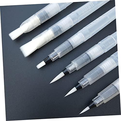 COHEALI Water Brush Pen 9 Pcs Water Soluble Colored Pencils Water Coloring Brush Pen Painting Pen Fountain Pen Flat Pen Watercolor Brush White Solid Water Brush Pen Ink Pen Set