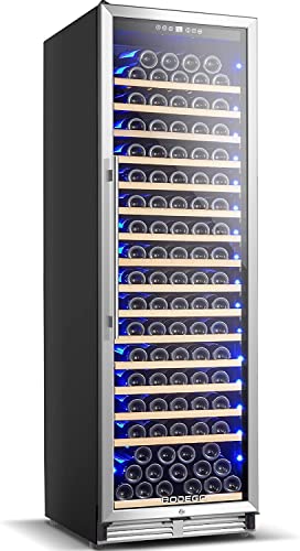 BODEGA 24 Inch Wine Cooler, 176 Bottles Large Capacity Frost Free Wine Fridge with Advanced Cooling Compressor for Red, Rose and Sparkling Wines,Built-in & Freestanding