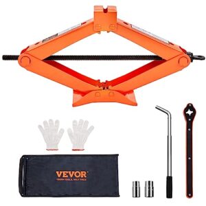 vevor scissor jack, 2.5 ton/5512 lbs scissor car jack, 3.7"-17.1" lifting range scissor lift jack with ratcheting handle and l-wrench, portable tire jack for cars trucks sedans mpvs