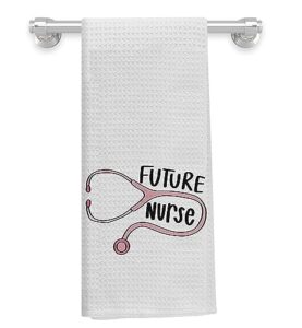 future nurse kitchen towels and dishcloths,16 x 24 inch hand towels tea towels dish towels for kitchen decor,graduation gifts for future nurse,medical nursing student gifts,school nurse gifts