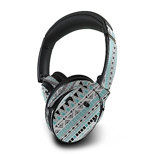 MightySkins Skin Compatible with Bose QuietComfort 45 Headphones Turquoise Tribal | Protective, Durable, and Unique Vinyl Decal wrap Cover | Easy to Apply | Made in The USA