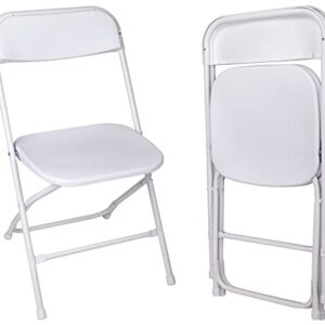 Signature Folding Plastic Chair with 500-Pound Capacity, White, 2-Pack