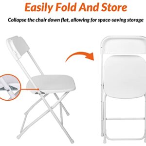 Signature Folding Plastic Chair with 500-Pound Capacity, White, 2-Pack