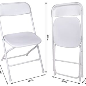 Signature Folding Plastic Chair with 500-Pound Capacity, White, 2-Pack