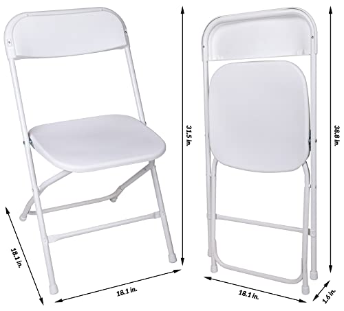 Signature Folding Plastic Chair with 500-Pound Capacity, White, 2-Pack