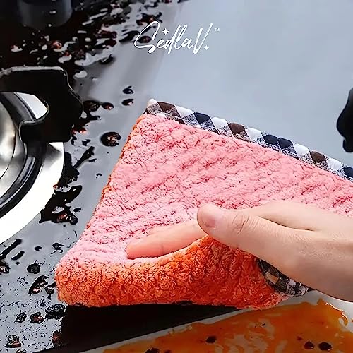 SEDLAV Ultra-Absorbent Kitchen Cloth Dish Towels - Reusable Towels, Dish Towels for Kitchen, Kitchen Towels and Dishcloths Sets, Premium,Machine Washable Dishcloths