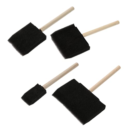 VILLCASE 1 Set 16pcs Painting Brush Foam Craft Brush Sponge Brushes Black Foam Brush Set Foam Sponge Paint Brushes for Foam Paint Brush Coloring Brushes Doodling Tools Drawing Sponges