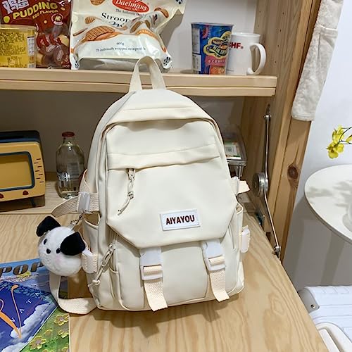 MIFJNF Mini Backpack Cute Mini Backpacks Cute Backpack Aesthetic Backpack Kawaii Backpack for School with Kawaii Accessories (White)