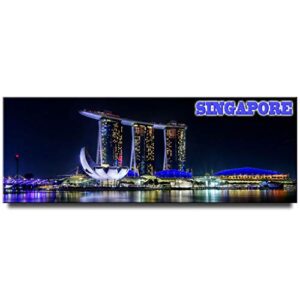 marina bay sands panoramic fridge magnet singapore travel souvenir design based on photo by erwin soo, license cc-by-sa 3.0