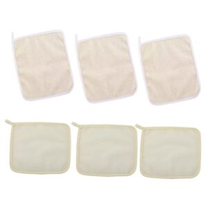 exfoliating bath cloth 6pcs body towels bath loofah facial towel bath scrub dual-sided exfoliating skin towel beige clothing washcloth scrubber horny scrub bar soft bath towels