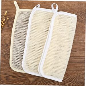 Exfoliating Bath Cloth 6pcs Body Towels Bath Loofah Facial Towel Bath Scrub Dual-Sided Exfoliating Skin Towel Beige Clothing Washcloth Scrubber Horny Scrub Bar Soft Bath Towels