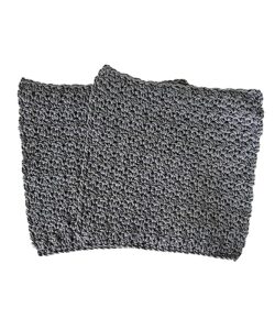 gray handmade crochet cotton dish cloth - approx 7 inches square - set of 2