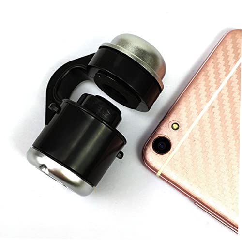 UKCOCO 1pc Mobile Lens Mini Microscope Cellphone Microscope Magnifier Microscope Magnifier LED Phone Microscope with Light Black Microscope for Phone with Lights Cell Phone Crane Machine