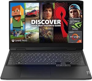 lenovo 2023 ideapad gaming 3 gaming laptop, 15.6" fhd display, amd ryzen 5 6600h up to 4.5ghz, nvidia geforce rtx 3050, 16gb ddr5 ram, 512gb ssd, wi-fi 6, bluetooth, windows 11 home, ‎onyx grey