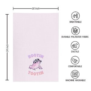 Western Cowboy Frog with Cow Print Hat Rootin Tootin Pink Preppy Kitchen Towels and Dishcloths 16×24 Inch,Wild West Hand Towel Dish Towel Tea Towel For Kitchen College Dorm Decor,Frog Lover Gifts