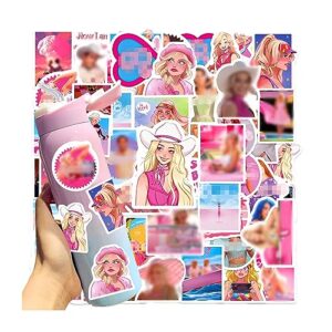 50pcs cute pink girls stickers for suitcase skateboard trunk laptop computer water bottles phone car teens boys girls decal waterproof sticker.