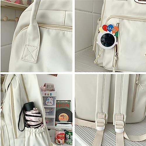 BILIPOPX Kawaii Backpack with Cute Accessories Aesthetic 15.6 Inch Laptop Backpack Pendant (White)