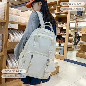 BILIPOPX Kawaii Backpack with Cute Accessories Aesthetic 15.6 Inch Laptop Backpack Pendant (White)