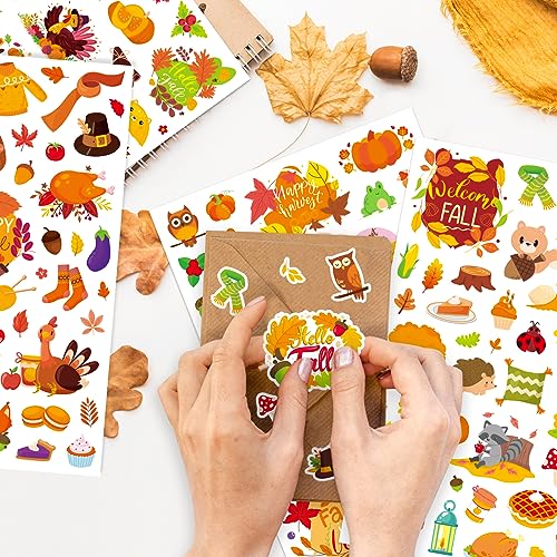 Fall Autumn Stickers 900 Counts Thanksgiving Fall Autumn Party Supplies Stickers Decals Water Bottle Scrapbook Laptop Calendar Planner Stickers Kids Boys Girls Birthday Party Gifts Decoration