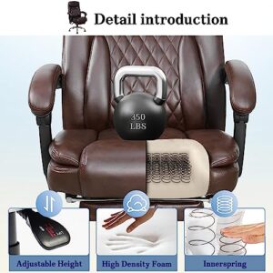 jamege 6 Point Massage Office Chair, PU Leather Office Chair with Heating Function, Ergonomic Vibrating Massage Office Chair with Footrest, Height Adjustable Reclining Executive Office Chair