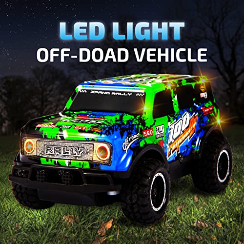 Remote Control Car, 1/24 Scale Light Up Racing Car Toys, RC Car for Kids with Cool Led Lights, Hobby RC Cars Toys Birthday Gifts for 3 4 5 6 7 8 Year Old Boys Girls