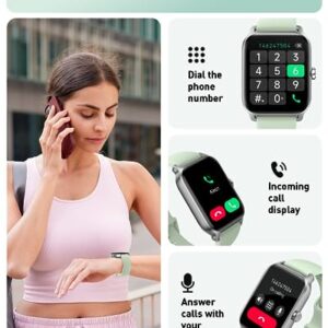 Gydom Smart Watches for Men Women with Alexa Answer/Make Calls, 1.8" Touch Screen Fitness Activity Tracker, IP68 Waterproof Heart Rate Sleep Monitor for iPhone Android Anniversary Birthday Gifts Green