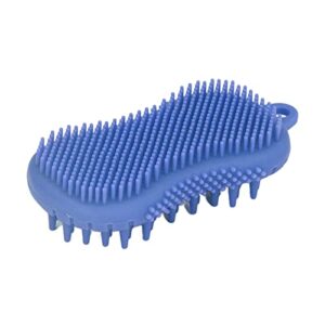 Silicone Body Scrubber Scrub Bath Double Sided Massage Brush Shampoo Bather Bath Brush Brush Tool Household Brush Scrubby Silicon Body Scrubber Washing Scrubbing Double Side Shower Body Sprays (Blue)