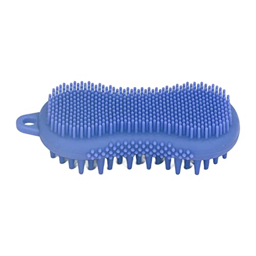 Silicone Body Scrubber Scrub Bath Double Sided Massage Brush Shampoo Bather Bath Brush Brush Tool Household Brush Scrubby Silicon Body Scrubber Washing Scrubbing Double Side Shower Body Sprays (Blue)