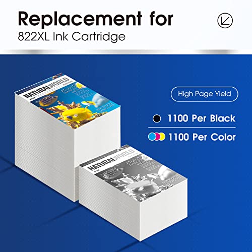 822XL Combo Pack Remanufactured Replacement for Epson 822XL Ink Cartridges 822 T822 T822XL for Workforce Pro WF-3820 WF-4820 WF-4830 WF-4834 WF-4833 Printer WF 3820 WF4820 (Black Cyan Magenta Yellow)