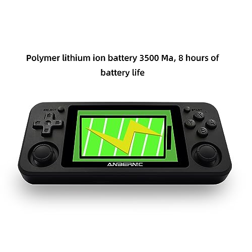 RG351P Retro Handheld Game Console Open Source Linux System 3.5 inch IPS 320*480 Screen RK3326 1.5GHz 3500mAh Battery 2500 Classic Games Support PSP/N64 Game Gift Portable Player (RG351P-Black)