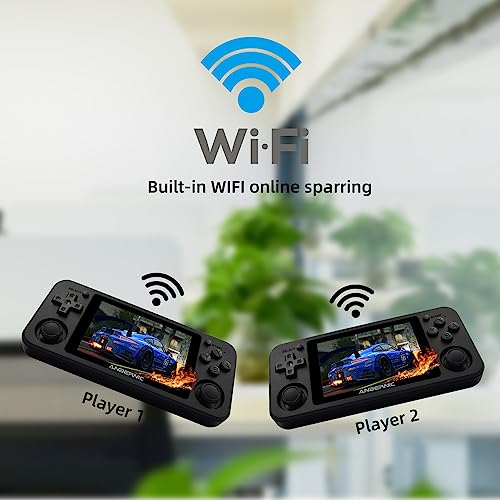 RG351P Retro Handheld Game Console Open Source Linux System 3.5 inch IPS 320*480 Screen RK3326 1.5GHz 3500mAh Battery 2500 Classic Games Support PSP/N64 Game Gift Portable Player (RG351P-Black)