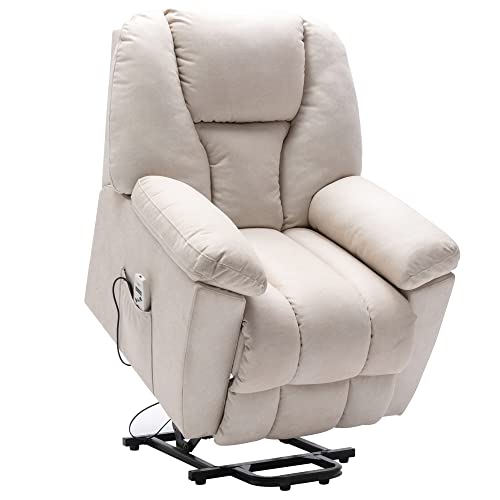 Lifeand Power Lift Adjustable Massage Function, Recliner Chair with Heating System for Living Room, Beige