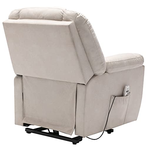 Lifeand Power Lift Adjustable Massage Function, Recliner Chair with Heating System for Living Room, Beige