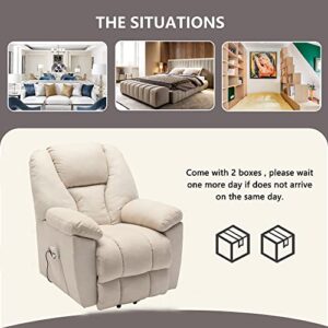 Lifeand Power Lift Adjustable Massage Function, Recliner Chair with Heating System for Living Room, Beige