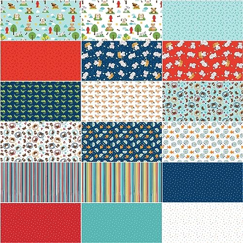 Pets Riley Blake 5-inch Stacker, 42 Precut Fabric Quilt Squares by Lori Whitlock